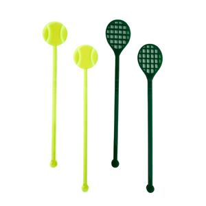 Tennis Ball and Racket Acrylic Drink Stir Sticks | Tennis Party Decor ...