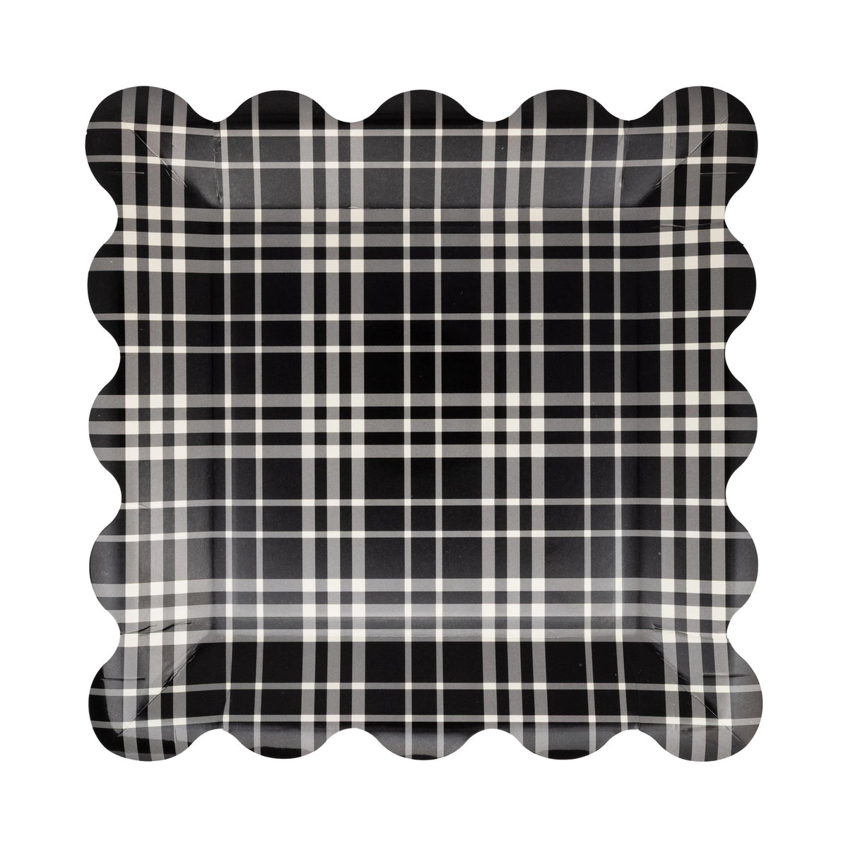 Black and Cream Buffalo Plaid Check Plates trimmed in gold — Sprinkles ...