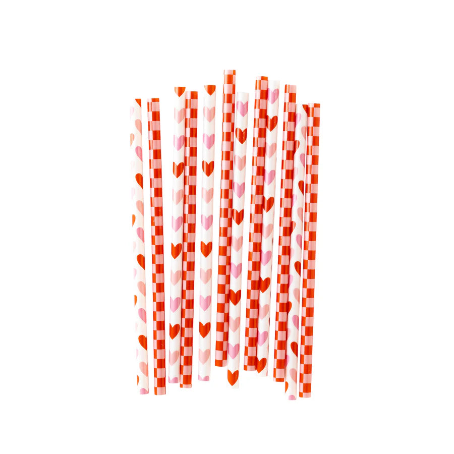 Red and White Heart Reusable Straws for Valentine's Day | Bachelorette ...