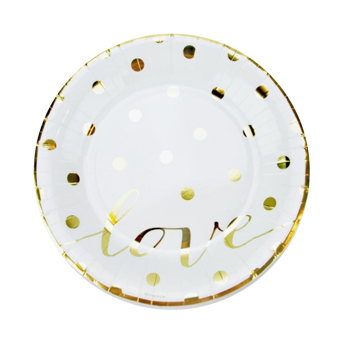 Metallic Gold Script Love Plate perfect for Bridal showers, weddings ...
