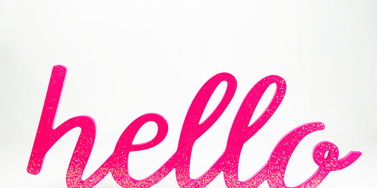 Hello Script Sign | Baby Shower | Bridal Shower| Sprinkles & Confetti ...