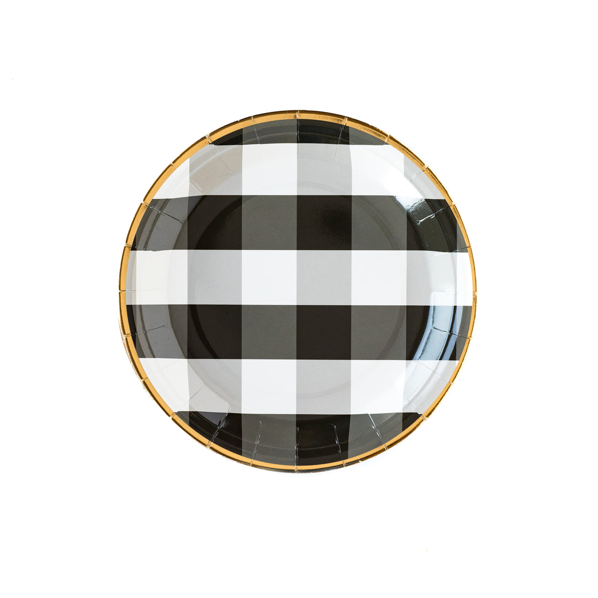 Black and Cream Buffalo Plaid Check Plates trimmed in gold — Sprinkles ...