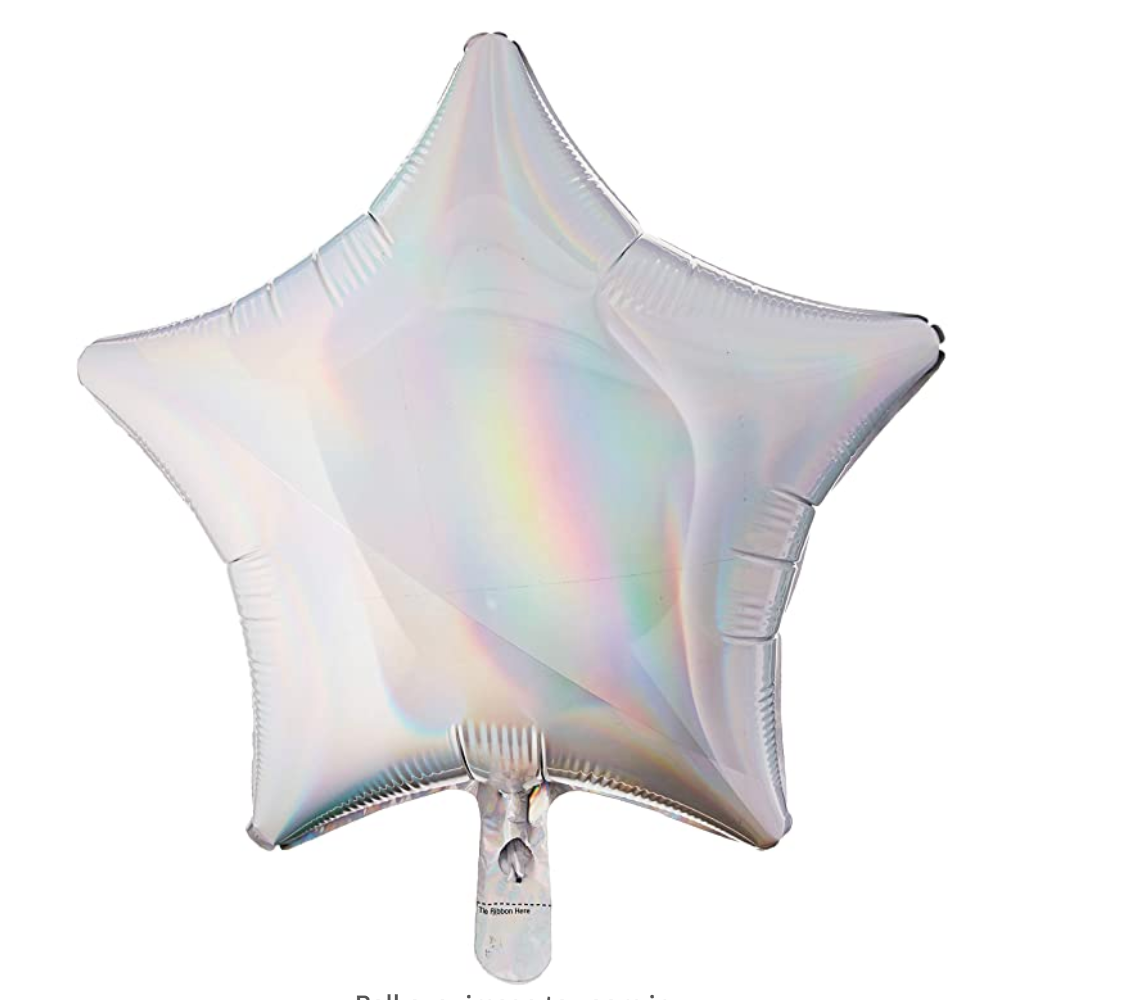Silver Holographic Balloon | Star Party | Unicorn or Twinkle Twinkle ...