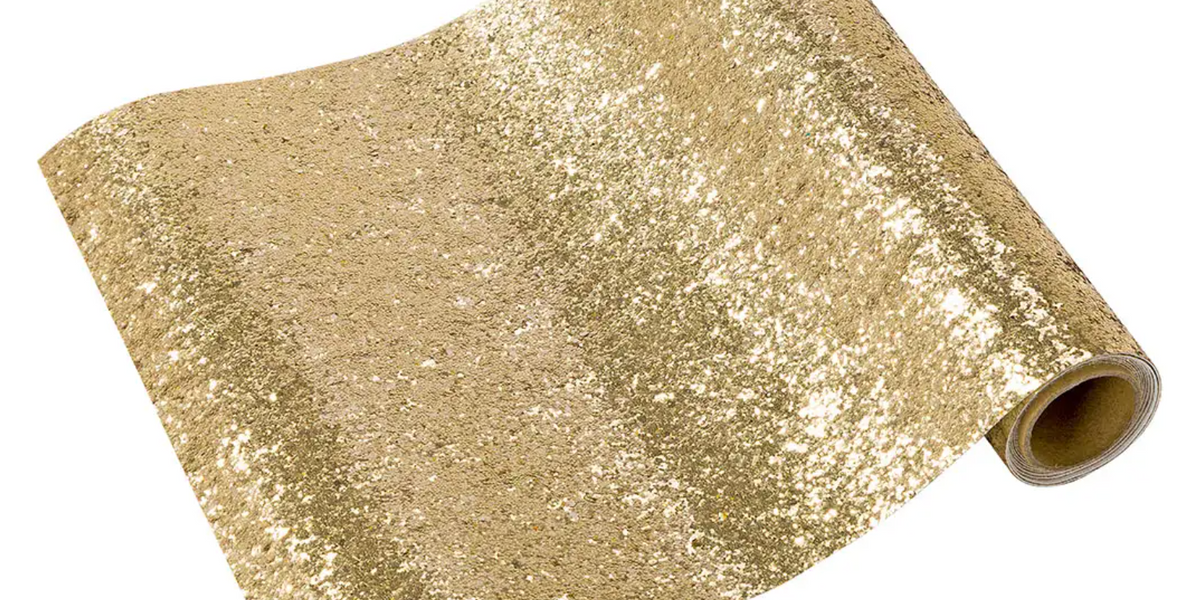 Gold Glitter Fabric 6ft.Table Runner — Sprinkles & Confetti | Party ...