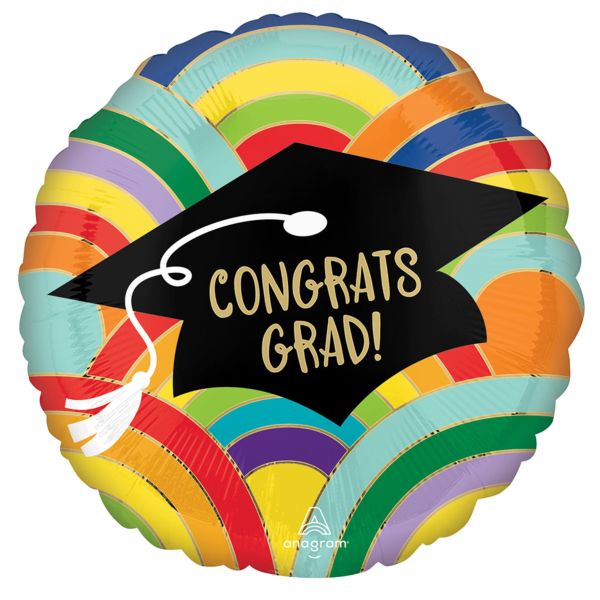 Rainbow Colorful Congrats Grad Graduation Balloon — Sprinkles ...