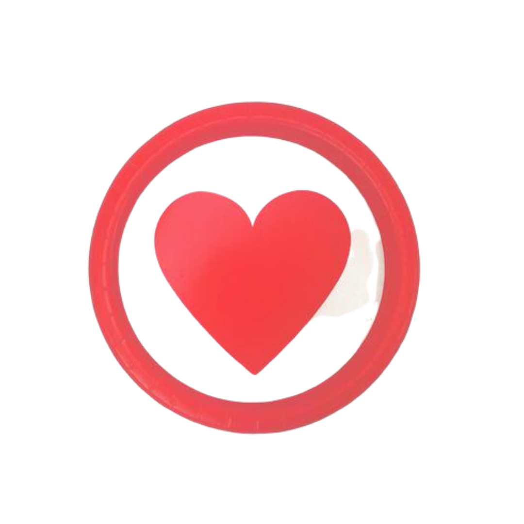 Red Heart Plate for your adult or children's valentine's day party ...